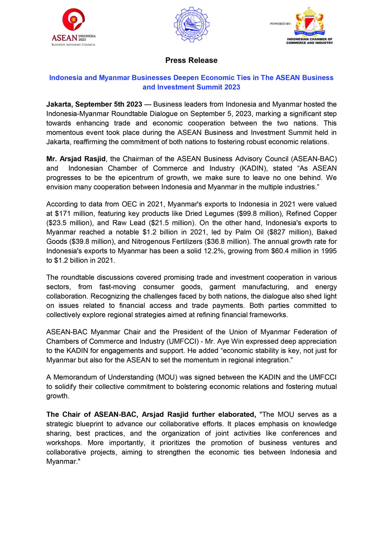 Union of Myanmar Federation of Chambers of Commerce and Industry (UMFCCI)